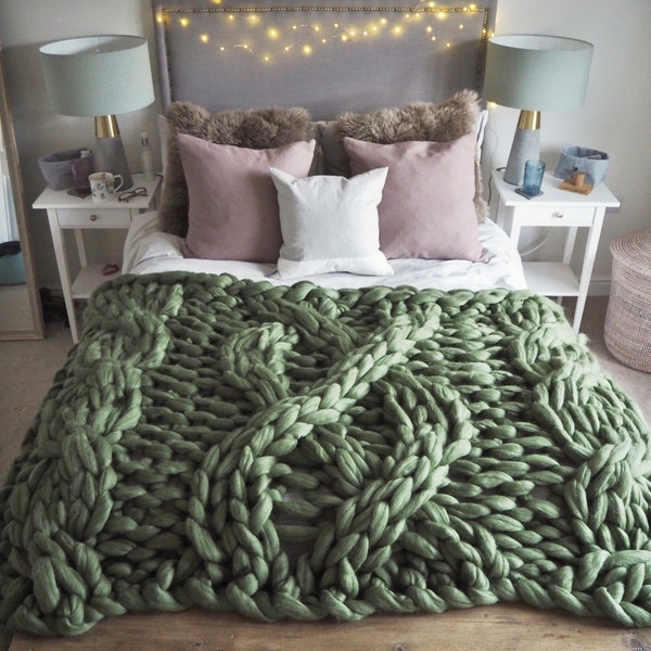 Giant Knit Blanket - Etsy