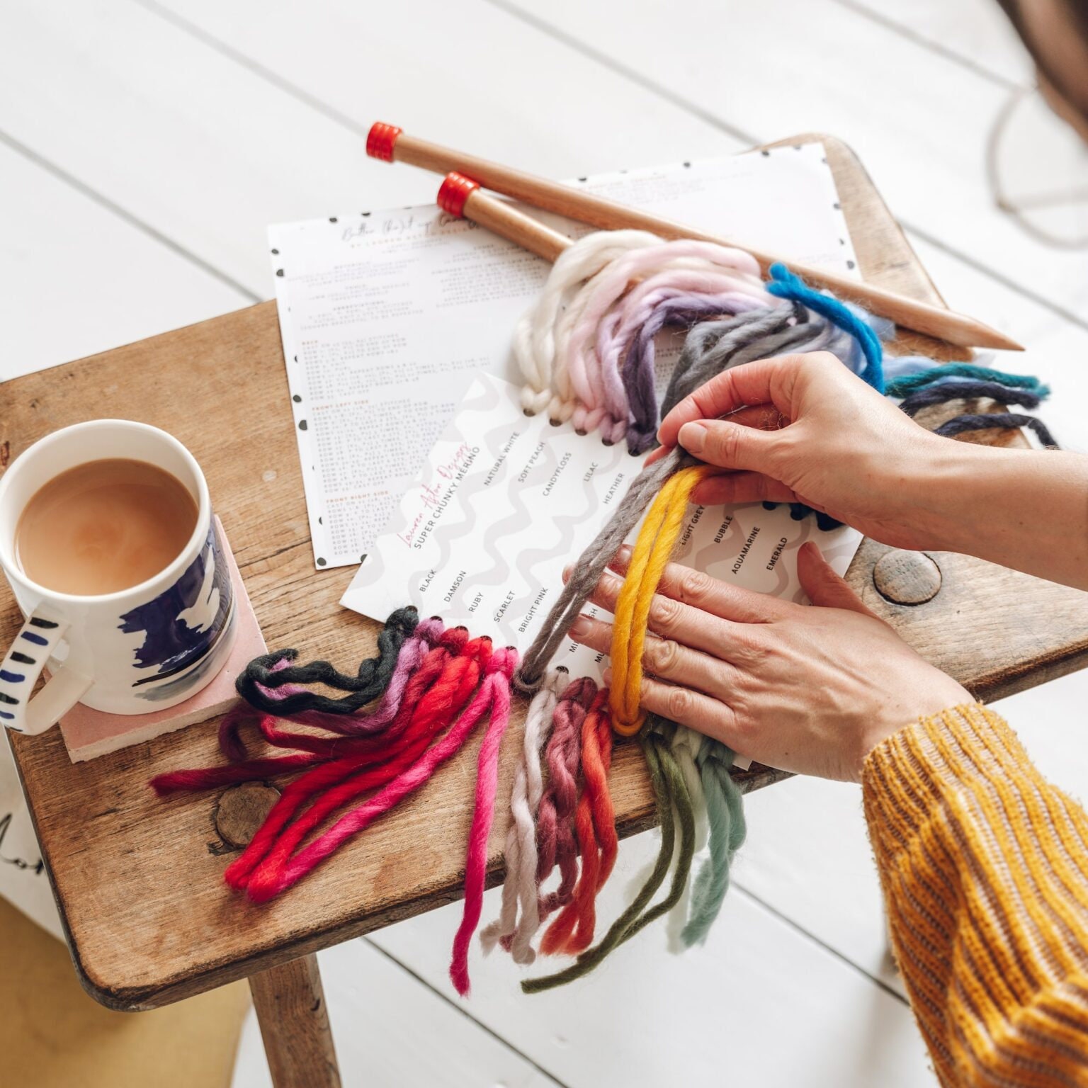 Super Chunky Yarn Colour Sample Sheet - Etsy UK