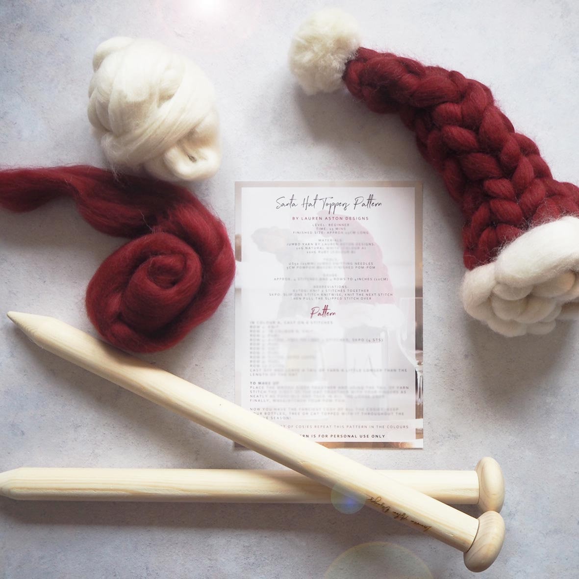 Knit Kit Tree Topper Mini Santa Hat Kit Make Your Own - Etsy