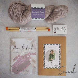 Beginners Knit Kit - Knit Your Own Super Chunky Scarf or Snood - Chunky ...