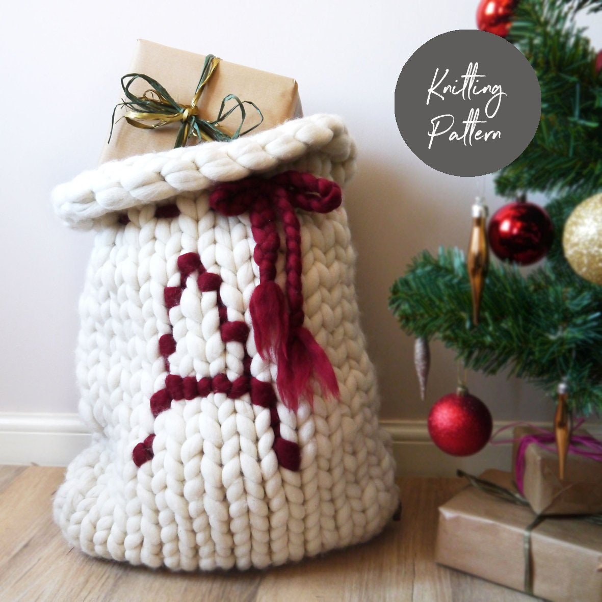 Knitting Pattern Jumbo Knitted Santa Sack How to Knit a - Etsy UK