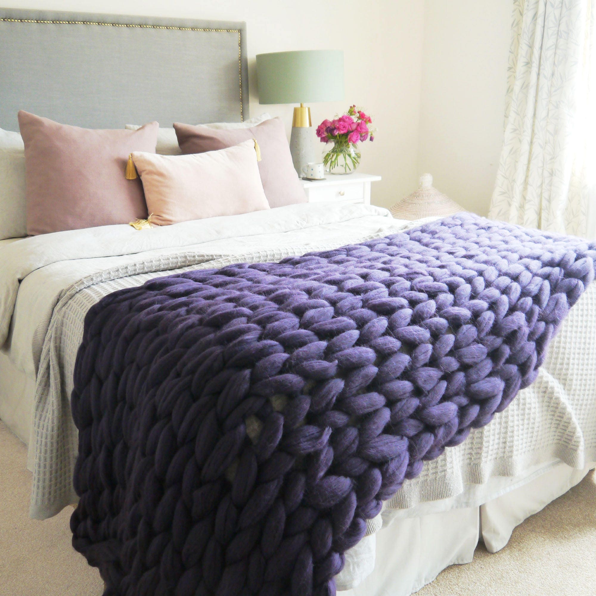 Super Chunky Knit Runner Blanket 30 Colours Extreme Knit | Etsy