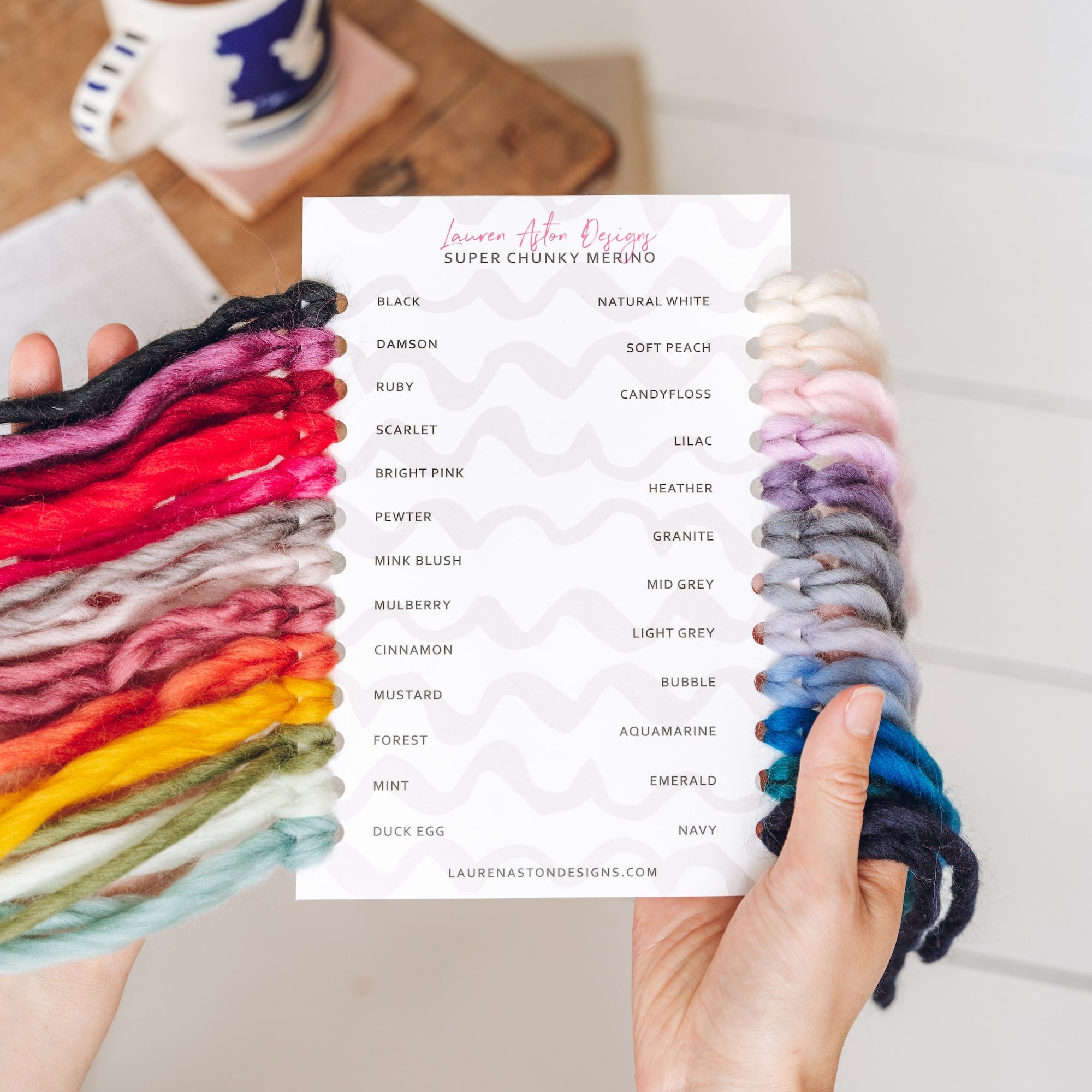 Super Chunky Yarn Colour Sample Sheet - Etsy UK