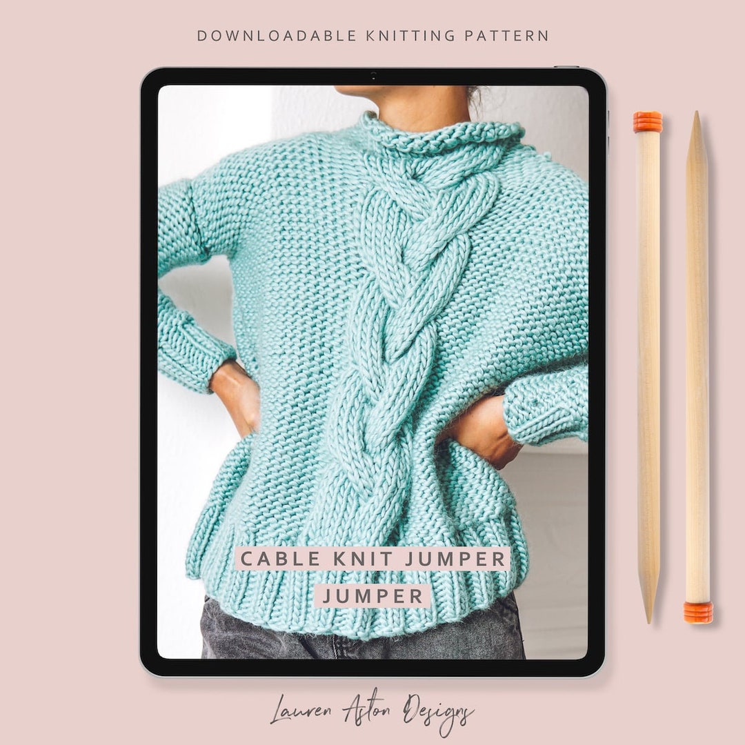 Knitting Pattern - Cable Knit Jumper, Instant Download, Sweater Pattern ...