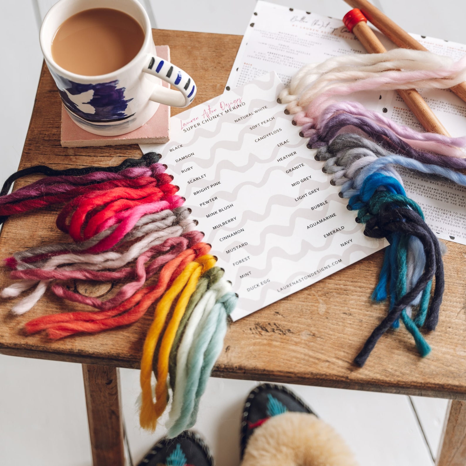 Super Chunky Yarn Colour Sample Sheet - Etsy UK