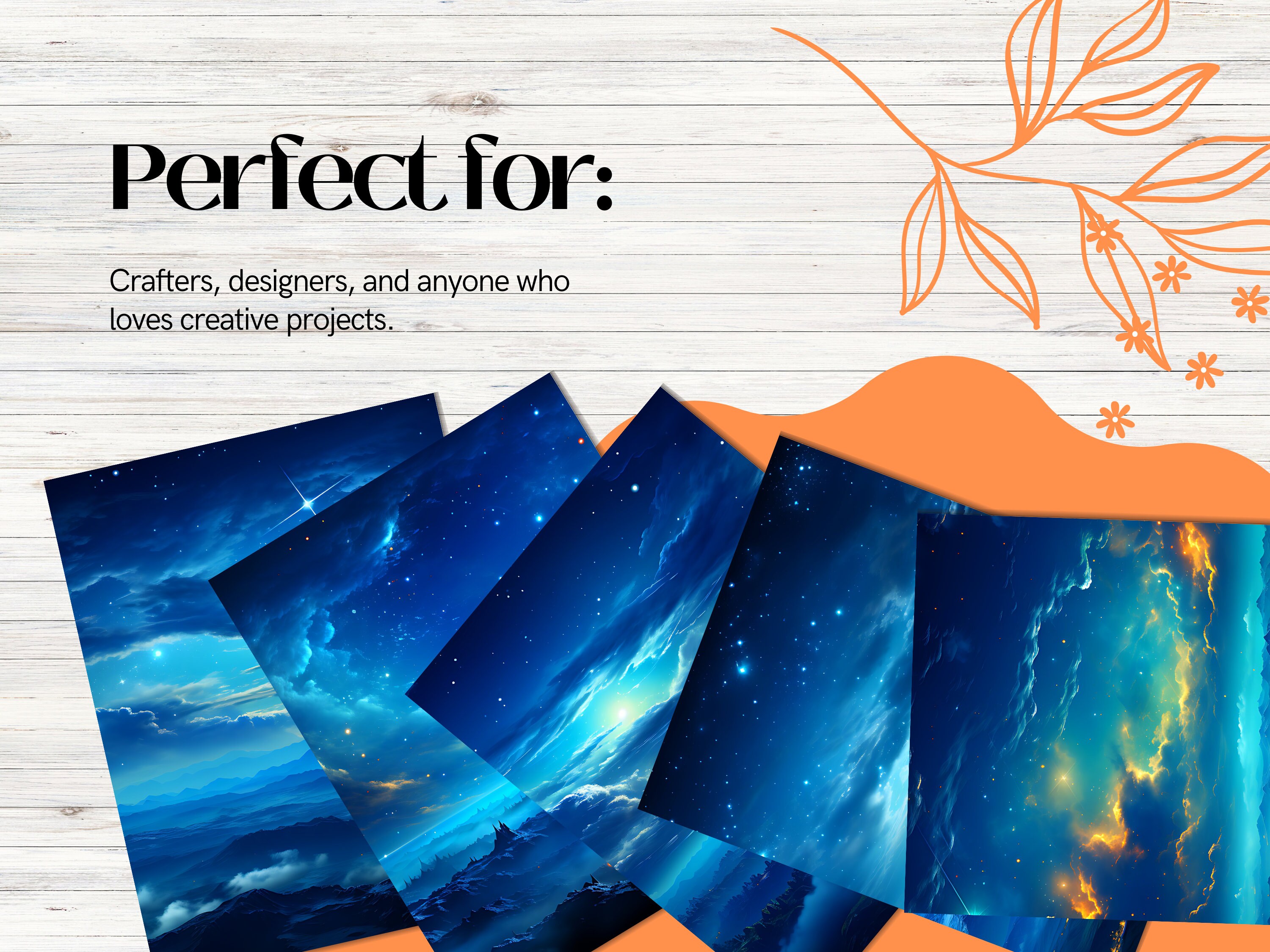 Stellar Splendor: 120+ Night Sky Backgrounds - Etsy Listing With Free ...