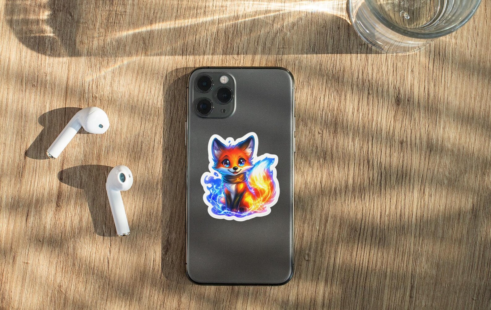 Glow Fox Sticker PNG | Kawaii Fox Vinyl Decal | Cute Fox Art Sticker ...