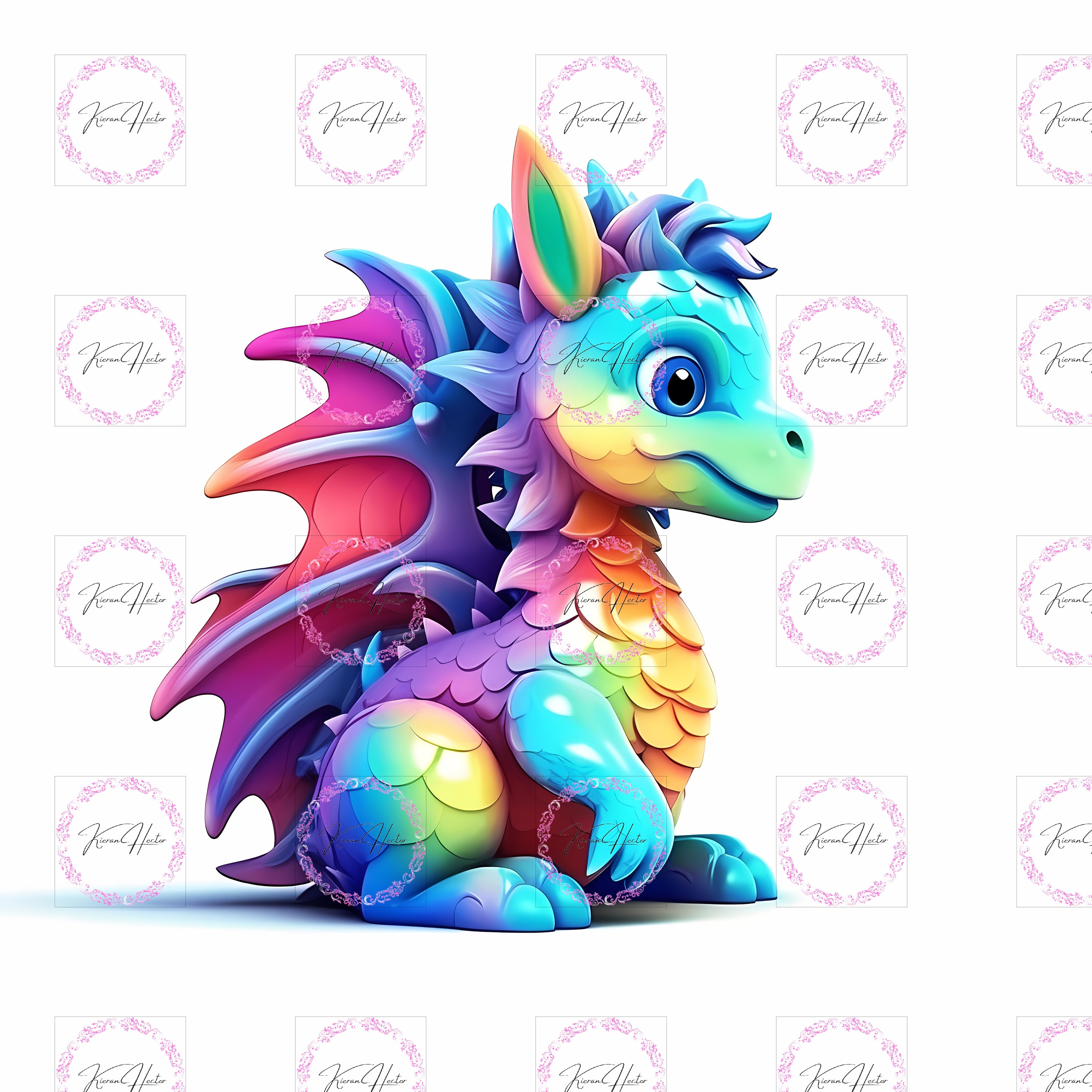 Rainbow Dragon Clip Art - 28 Bundle - PNG (with and Without Background ...