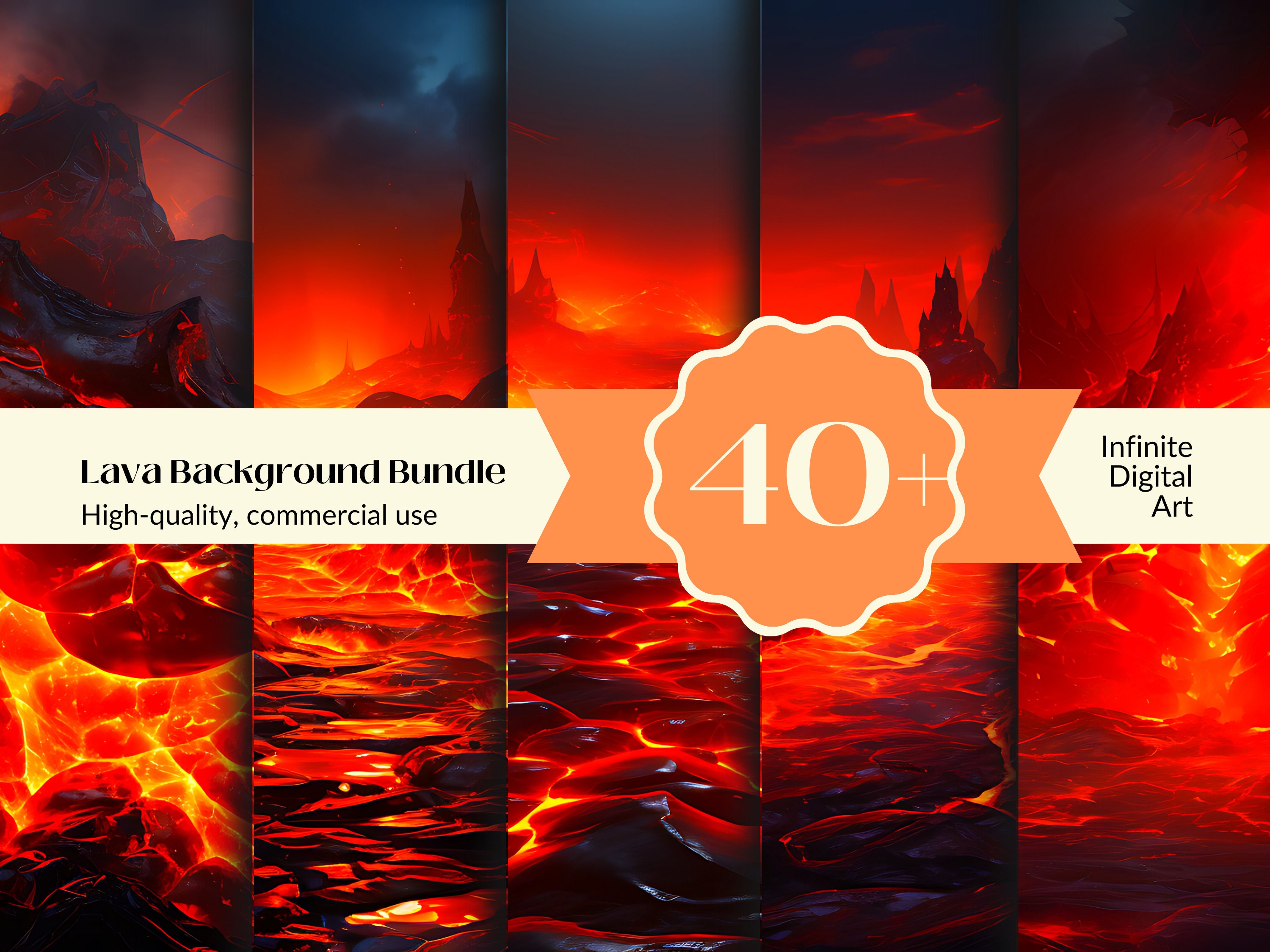 Fiery Fusion: 60 Lava Backgrounds + 120 Designs - Etsy Listing With ...