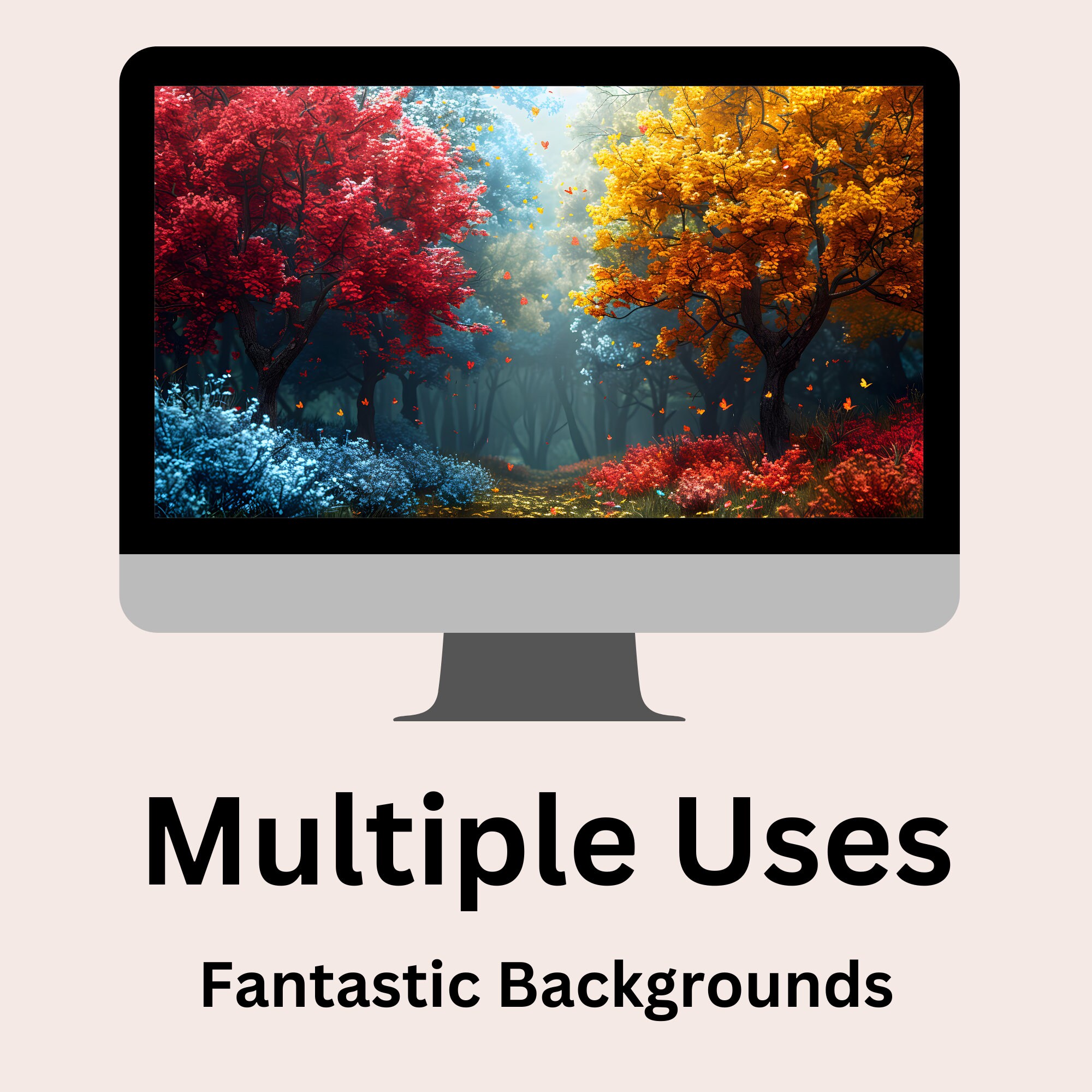 Stunning Seasonal Digital Backgrounds Bundle: Vibrant Spring Blossoms ...