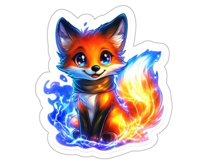 Fox Sticker Cute Fox Sticker Gift Happy Fox Sticker Laptop Decal Cute ...