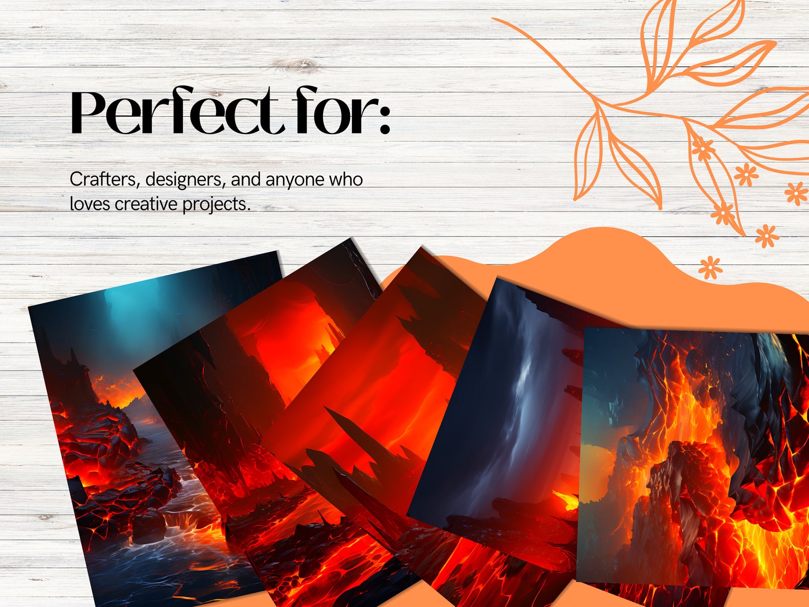 Fiery Fusion: 60 Lava Backgrounds + 120 Designs - Etsy Listing With ...
