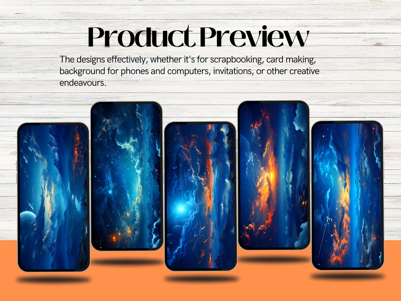 Stellar Splendor: 120+ Night Sky Backgrounds - Etsy Listing With Free ...