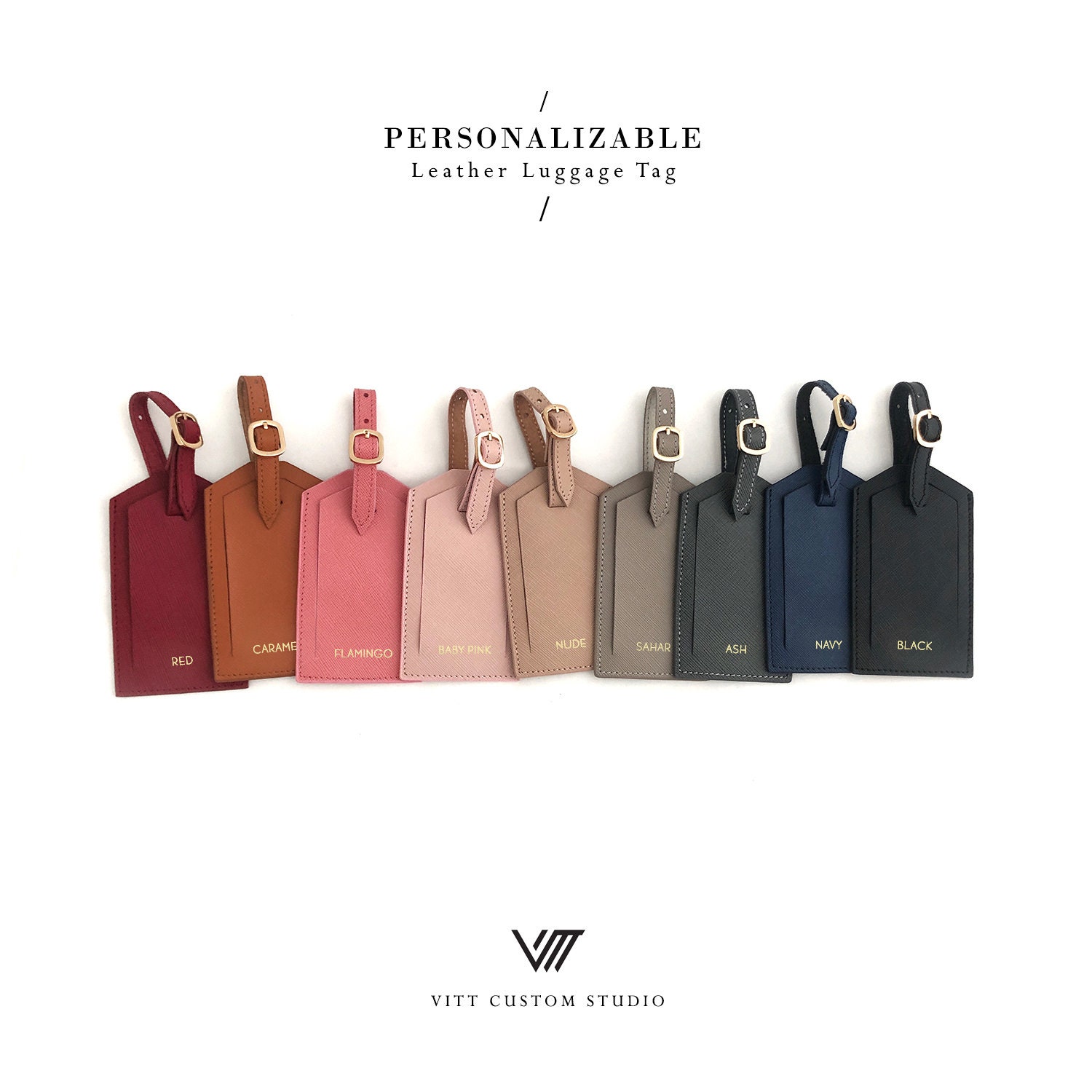 Personalized Leather Luggage Tag Monogrammed Luggage Tag - Etsy