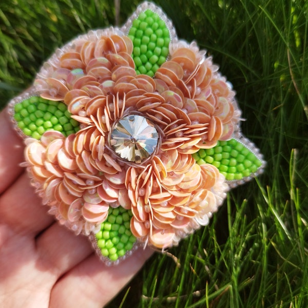 Beaded Brooch - Etsy