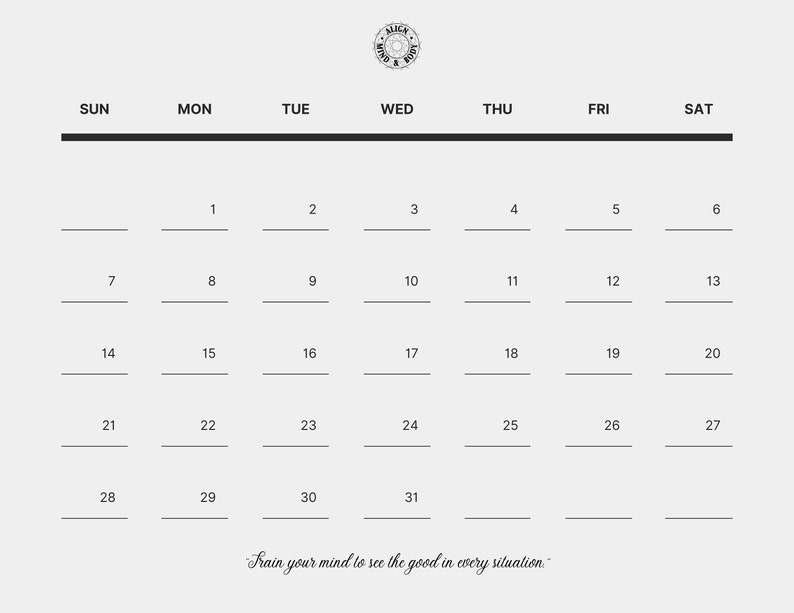 Minimalist | Sleek | Calendar | Landscape Scenery & Positive Quotes ...