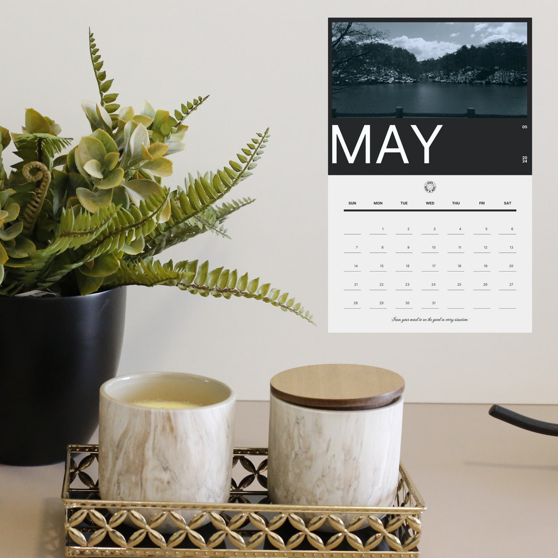 Minimalist | Sleek | Calendar | Landscape Scenery & Positive Quotes ...