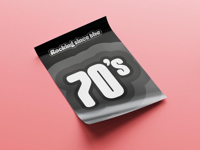 Rocking Since the 70s Poster | Retro Music Wall Art, Birthday Decor - Etsy