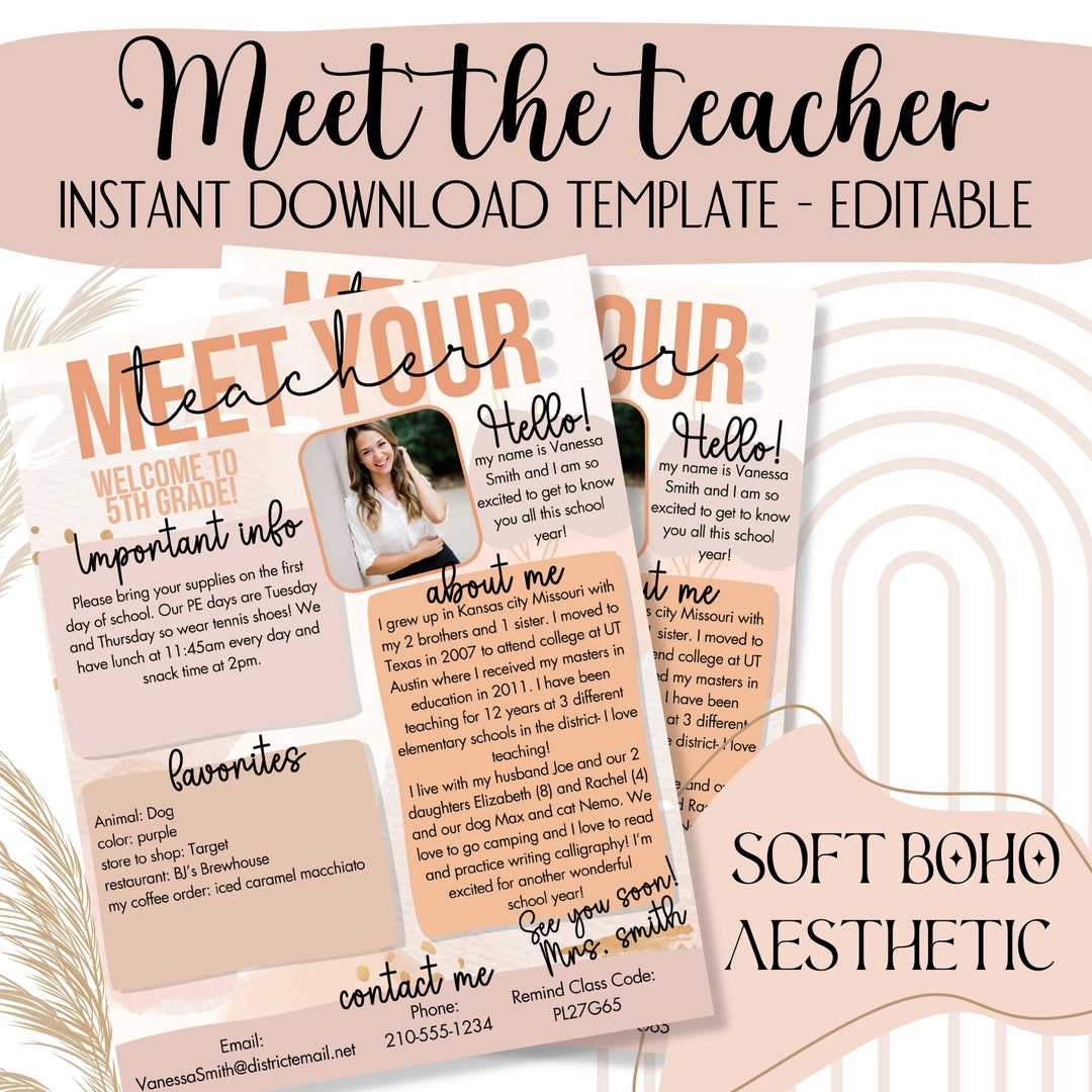 Meet the Teacher Editable & Customizable Back to School Flyer | School ...