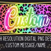 Custom Lisa Frank Inspired PNG Design, Rainbow Leopard Sublimation ...