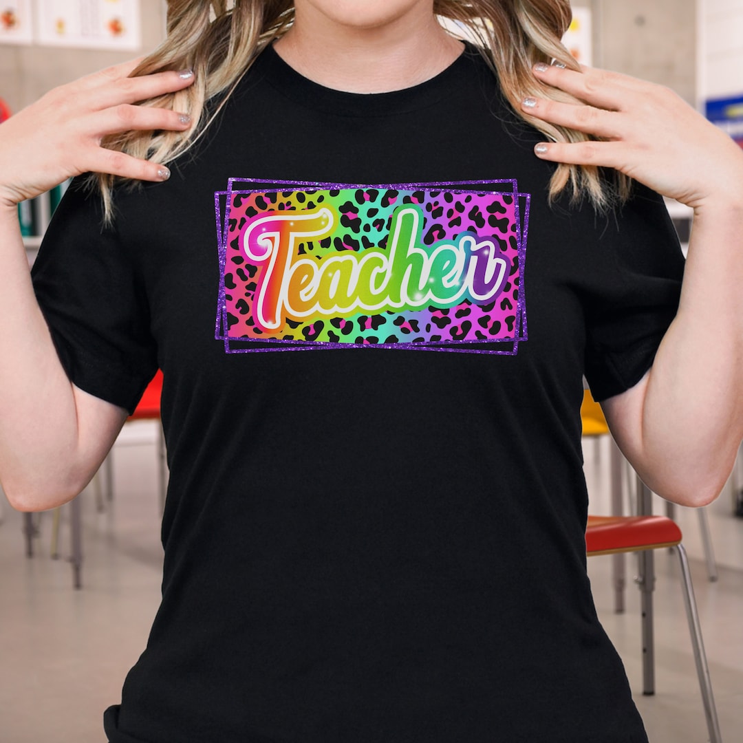 Lisa Frank Inspired Custom Neon Rainbow Leopard Print T-shirt - Custom ...