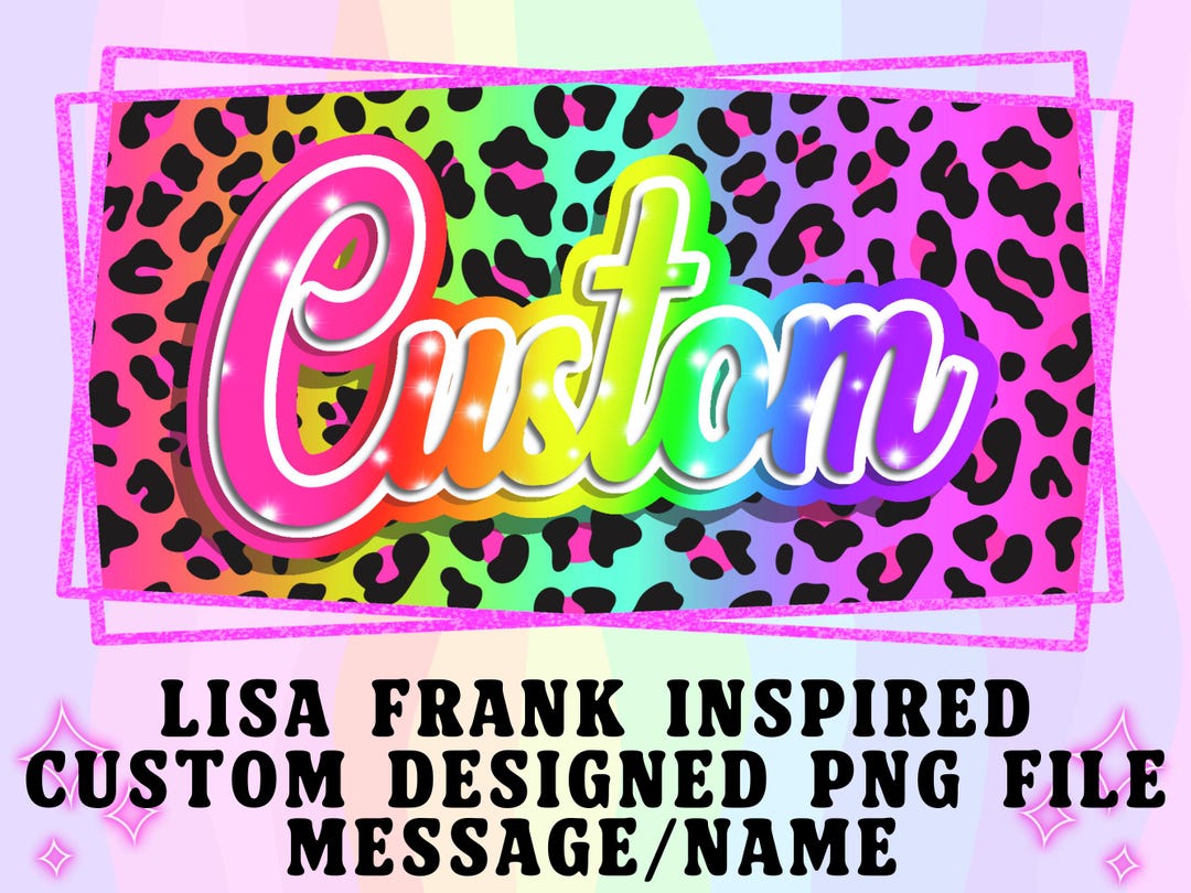 Custom Lisa Frank Inspired PNG Design, Rainbow Leopard | Sublimation ...
