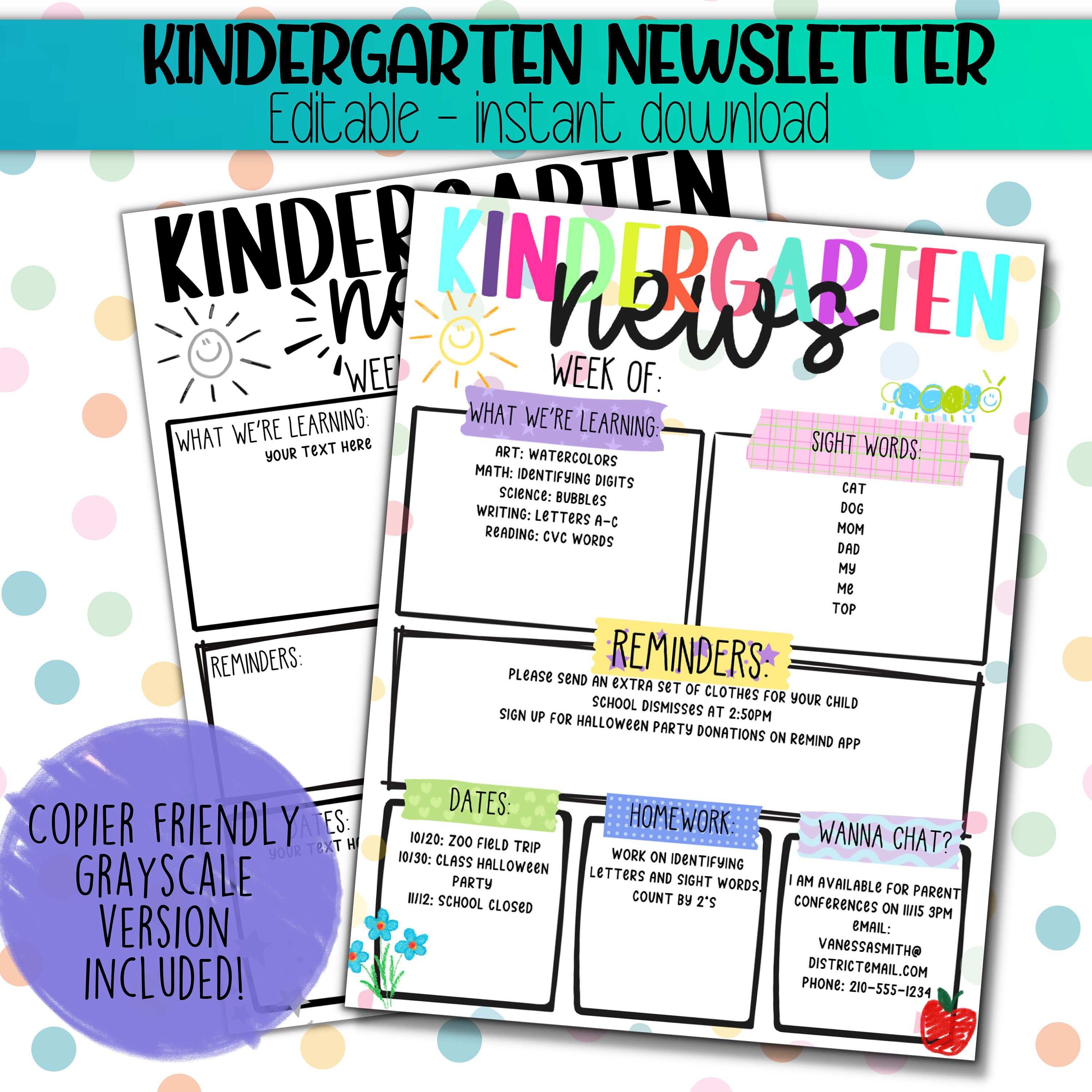 Editable Classroom Newsletter Template Customize & Inspire Back to ...