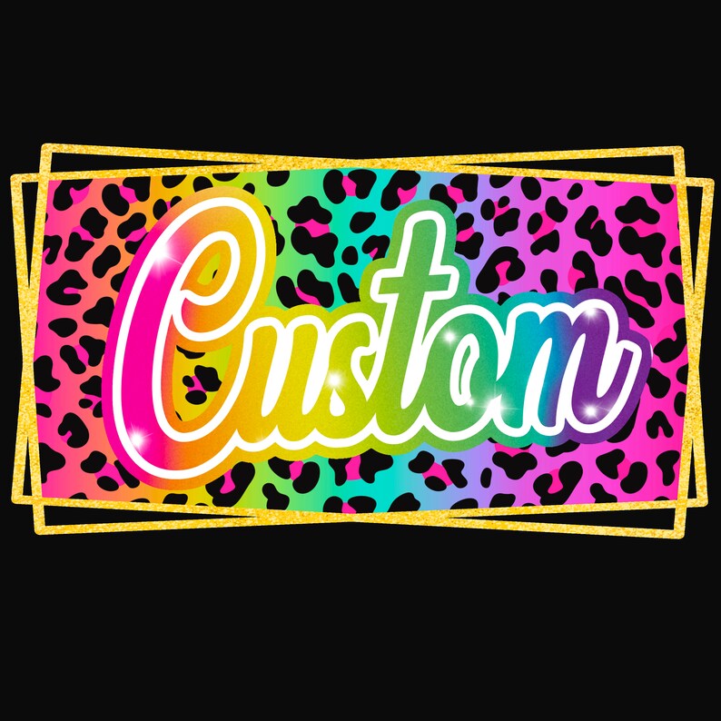 Custom Lisa Frank Inspired PNG Design, Rainbow Leopard Sublimation ...