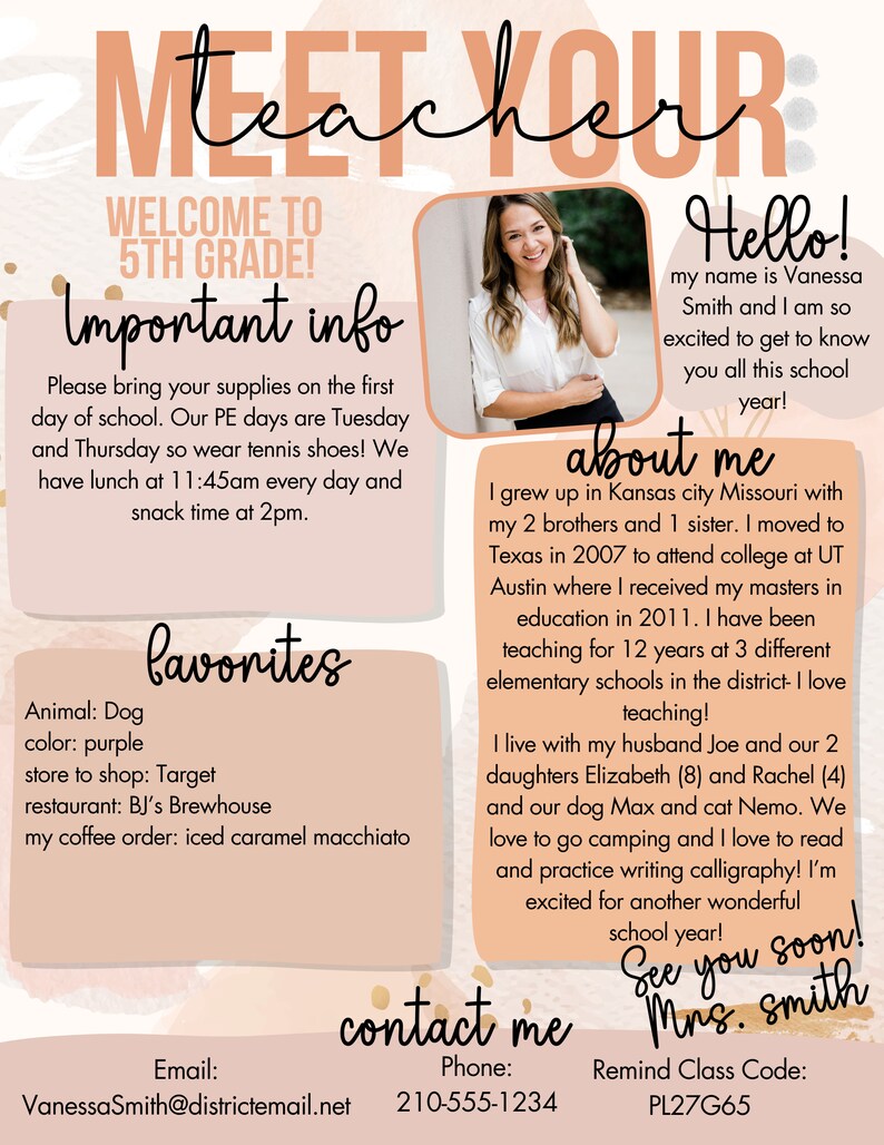 Meet the Teacher Editable & Customizable Back to School Flyer - Etsy