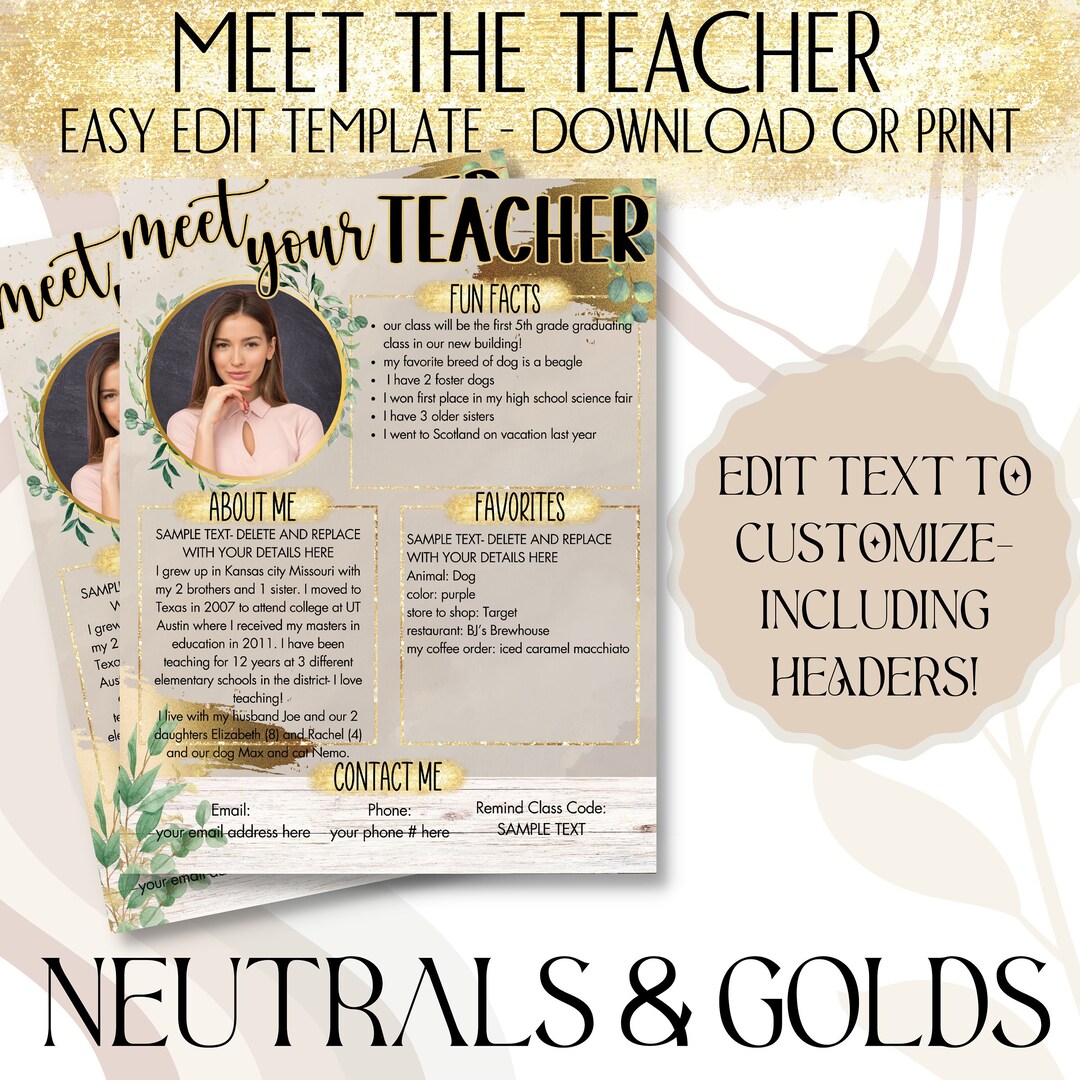 Meet the Teacher Editable & Customizable Back to School Flyer | School ...