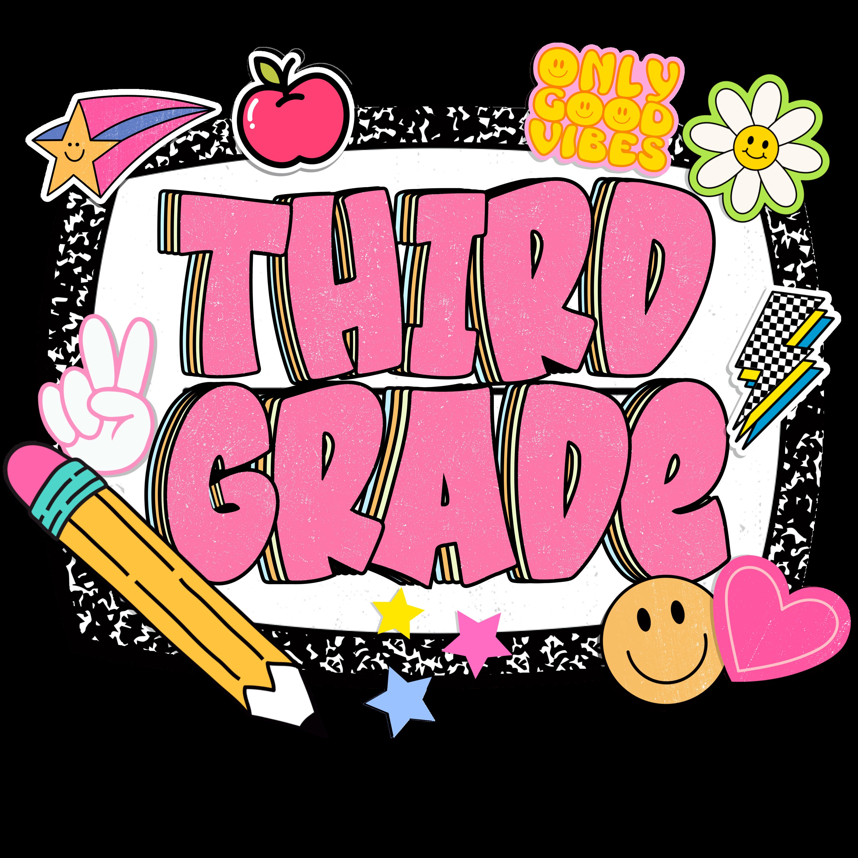 Back to School Grade Level PNG Digital Image Composition Notebook Style ...