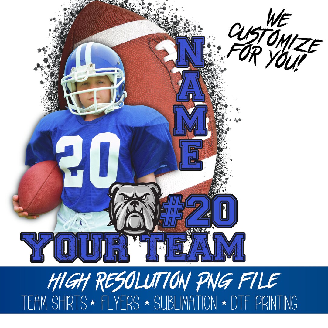 Custom Football Team Photo Design, Customized Team Name, Colors, Player ...