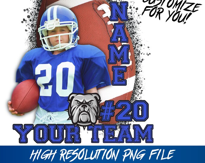 Custom Football Team Photo Design, Customized Team Name, Colors, Player ...
