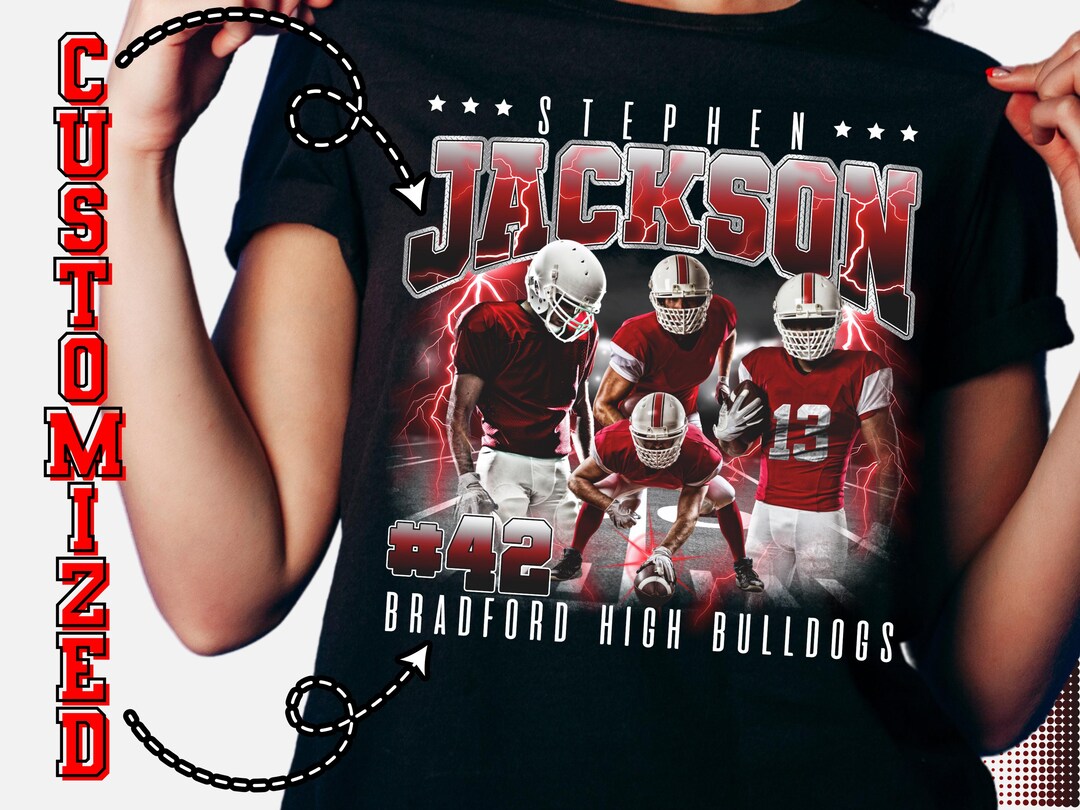 Custom Football Team Photo Shirt, Custom Team Name, Colors, Player Name ...