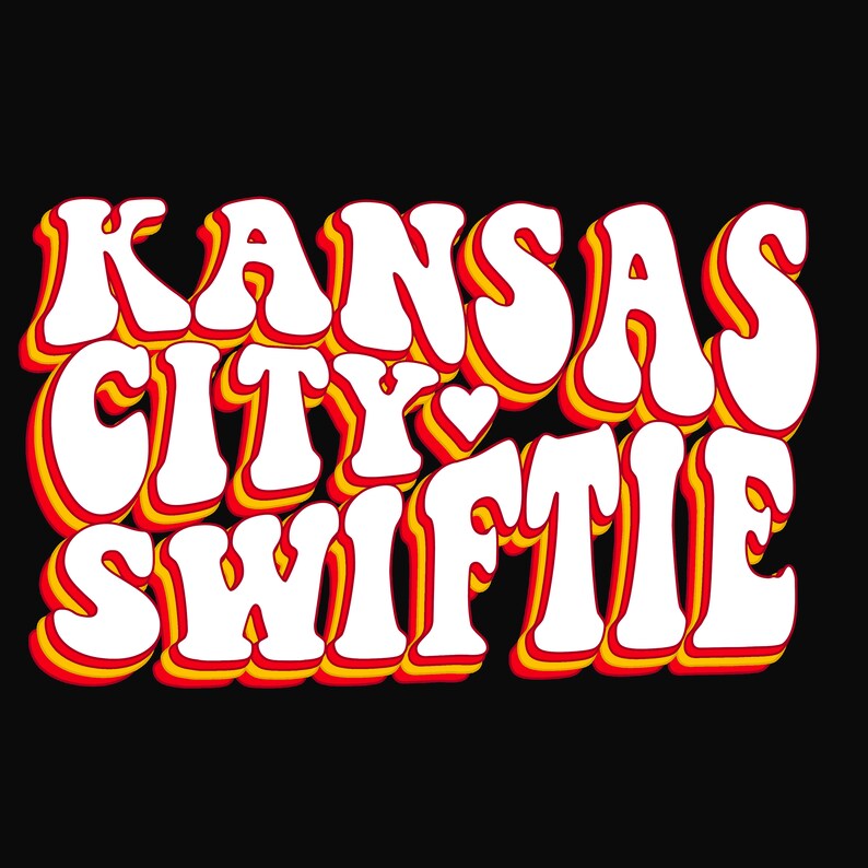 Kansas City Swiftie Retro Travis Kelce Taylor Swift Digital Design With ...