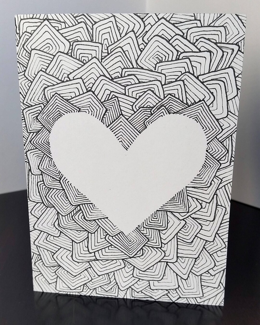 Zentangled Heart Sympathy Greeting Card - Grief, Mourning, Loss of a ...