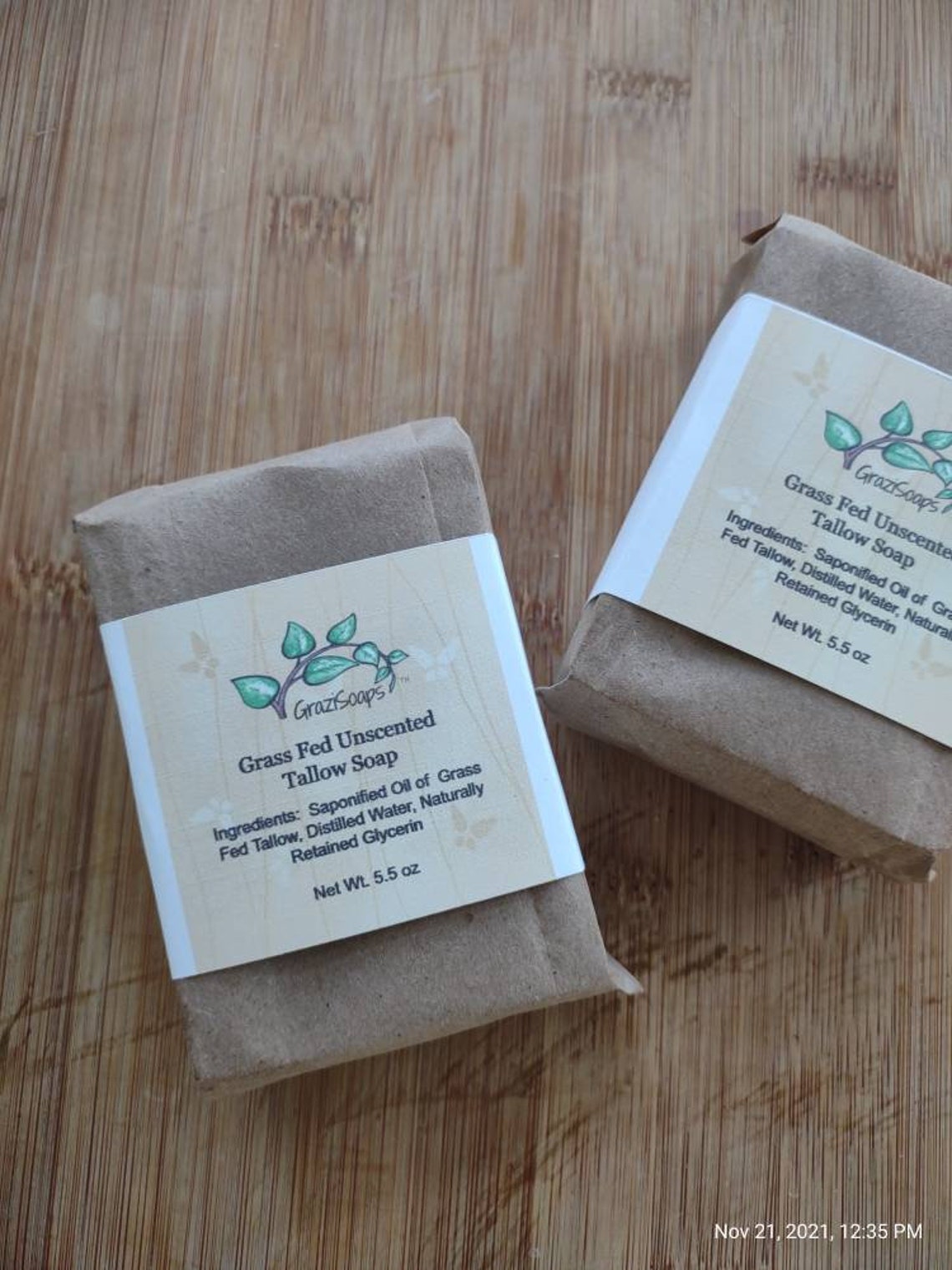 Grass Fed Tallow Soap Unscented Cold Process 5 0 5 75 Etsy