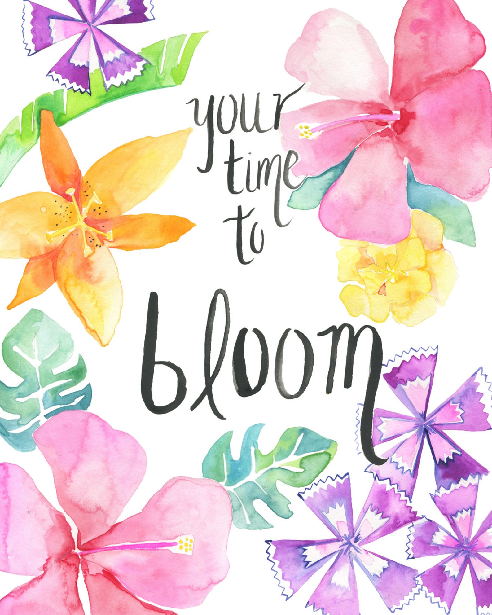 Your Time to Bloom, Inspirational Quote, Motivational Wall Art ...