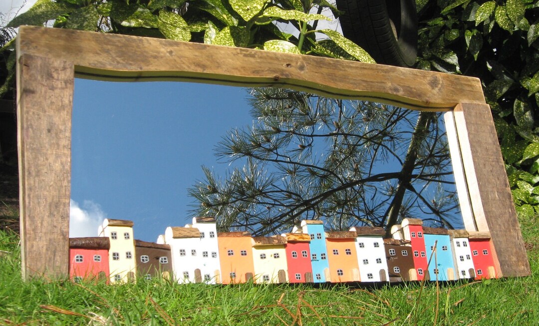 Hand-painted Driftwood Cottage Mirror, Nautical Wall Decor, Signed - Etsy