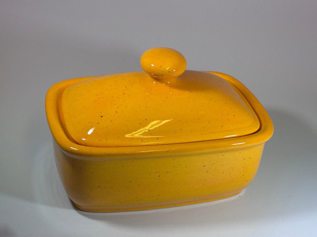 Butter Dish With Lid - Speckled Yellow - Etsy
