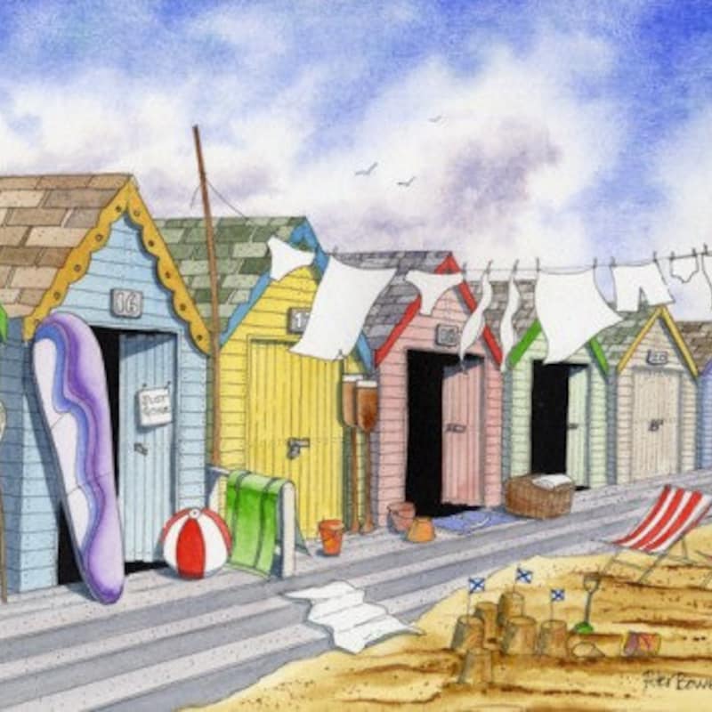 Beach Hut Wall Art - Etsy
