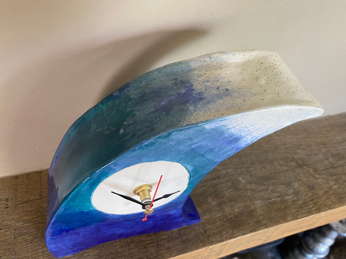 Tabletop Clock Wave Handmade Ceramic Design - Etsy