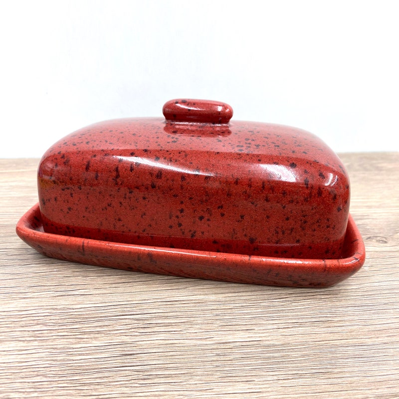Red Butter Dish - Etsy