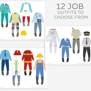 Paper Dolls Kit Occupations. Printable Activity Craft Girls & Boys ...