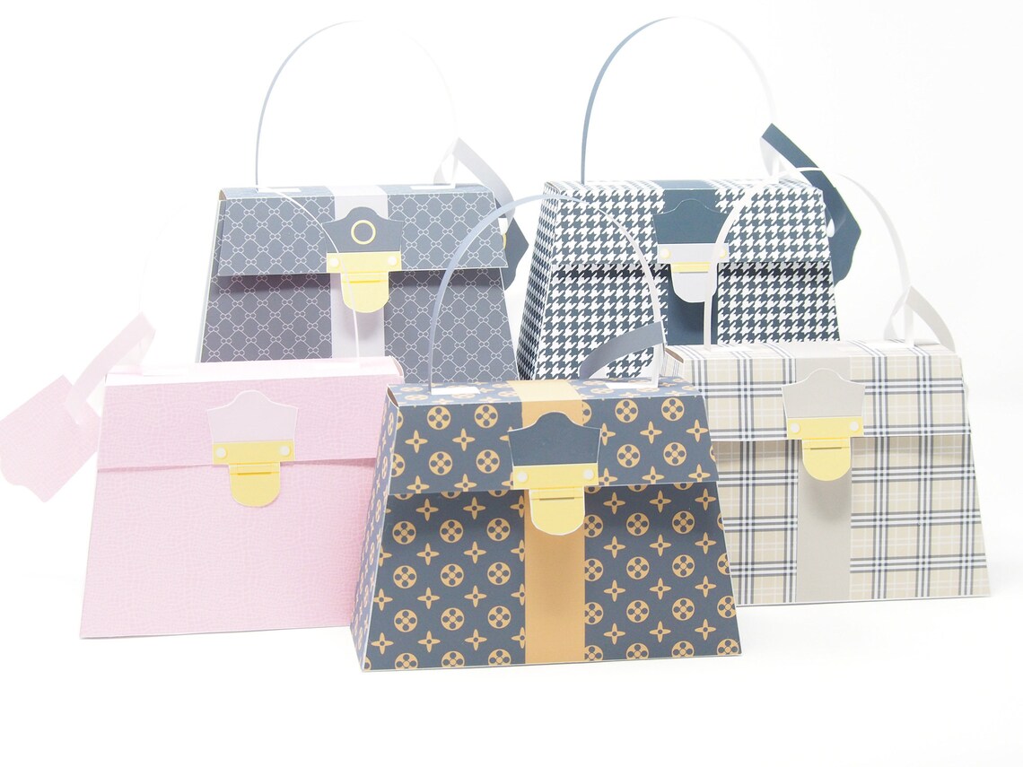Fashion Party. 5 Fashion Handbag Favor Boxes. Printable Party | Etsy