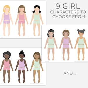 Paper Dolls Kit Occupations. Printable Activity Craft Girls & Boys ...