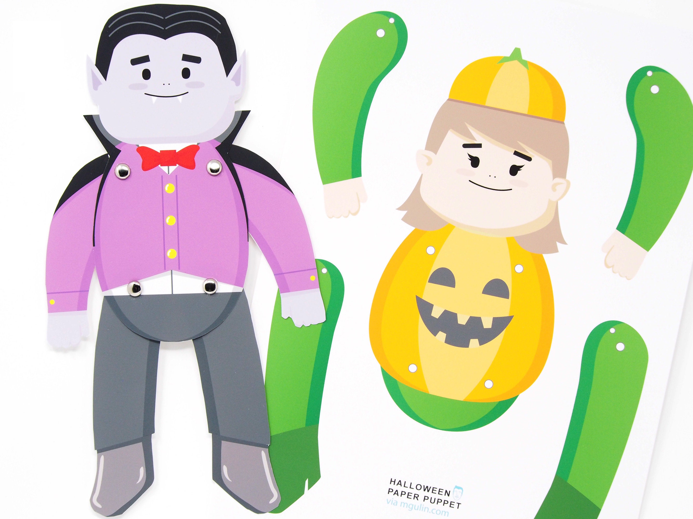 Halloween Printables. Paper Puppets. Halloween Craft. Cute - Etsy Sweden