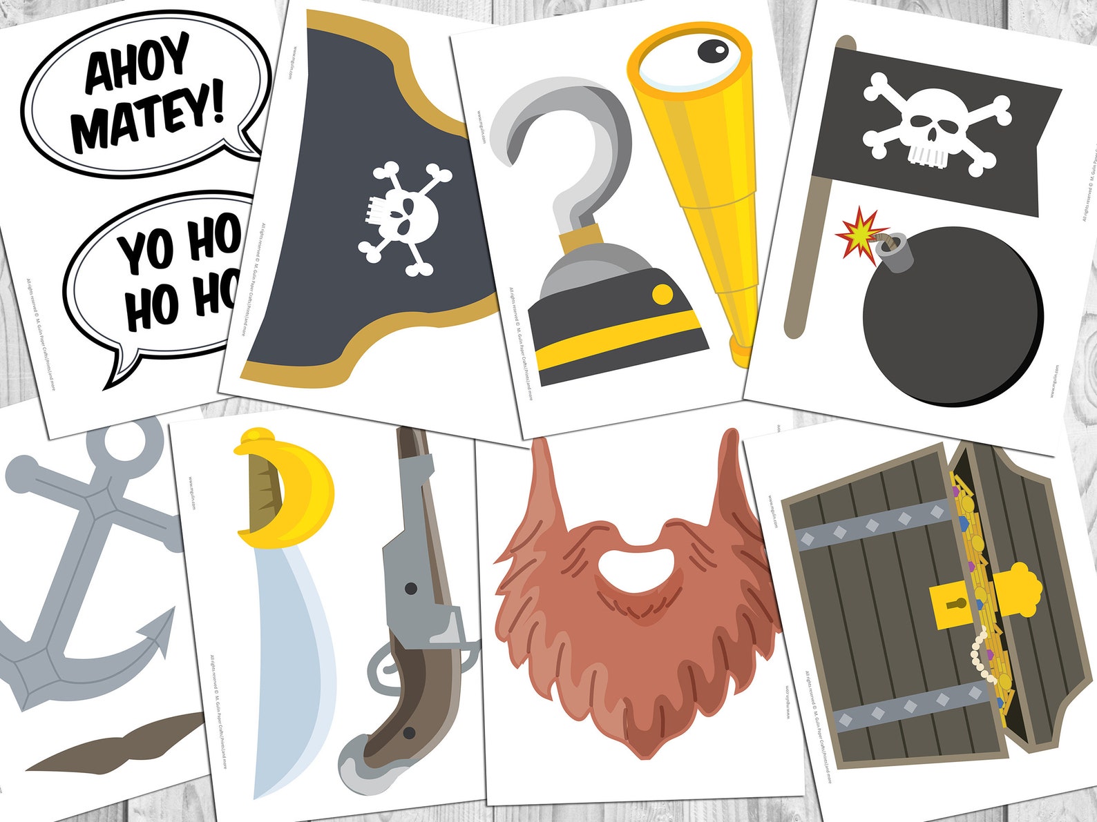 Pirate Party Photo Booth Props. Pirate Theme Decor. Printable | Etsy