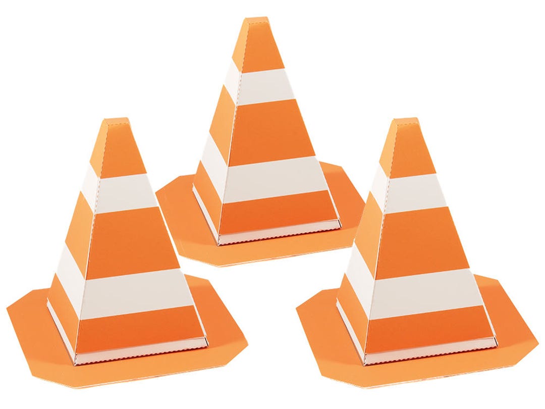 Construction Site Cone Favor Box - Great for Construction Site Themed ...