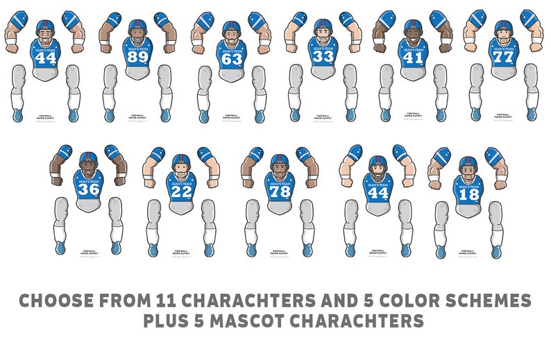 Football Themed Party Activity. Sports Themed Paper Puppets. - Etsy Sweden